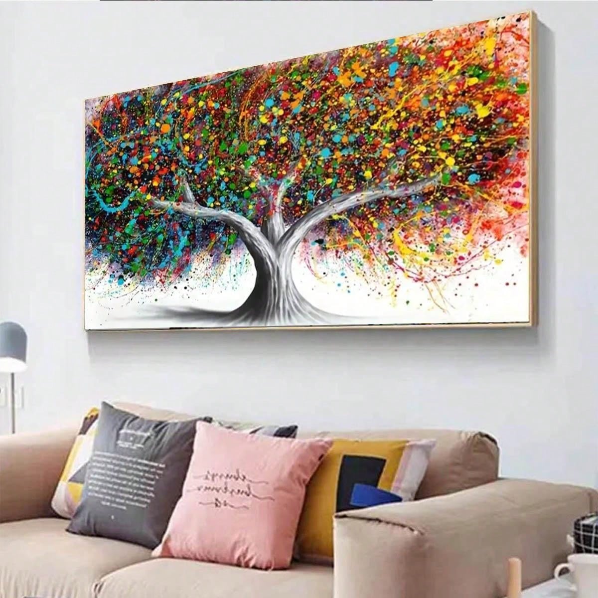 5D Artificial Diamond Art Painting Tree, Large Rhinestones Painting ...