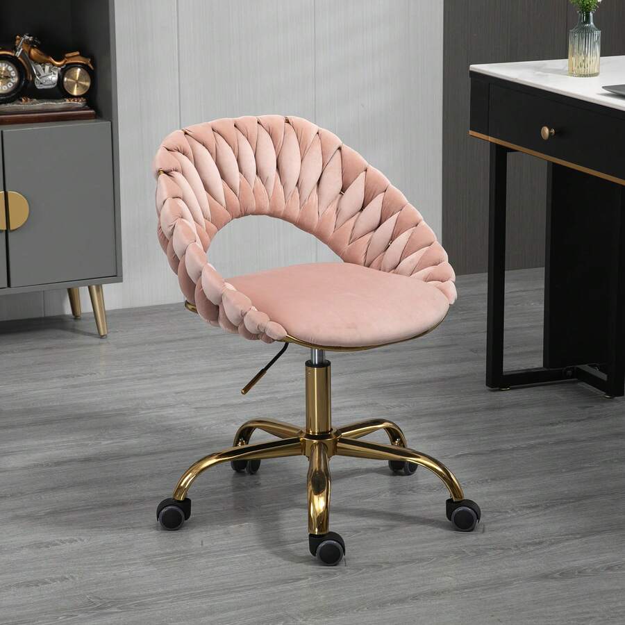 HOMEFUN Computer Chair Office Chair Adjustable Swivel Chair Fabric Seat ...