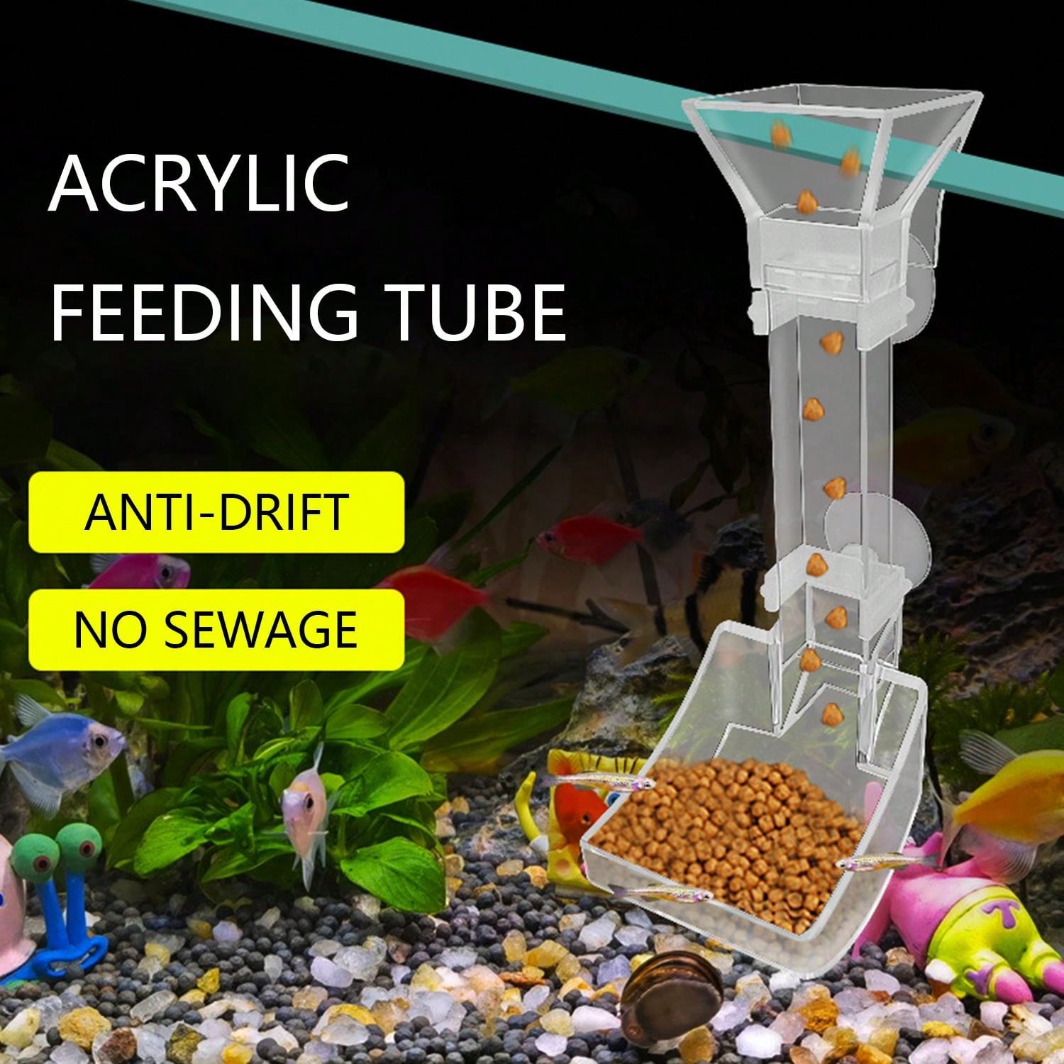 A Pet Fish And Shrimp Feeding Tube Anti-Drifting Fish And Shrimp Feeder ...