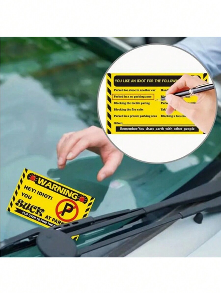 1pack/50pcs No Parking Violation Cards With Multiple Reasons & Warnings ...
