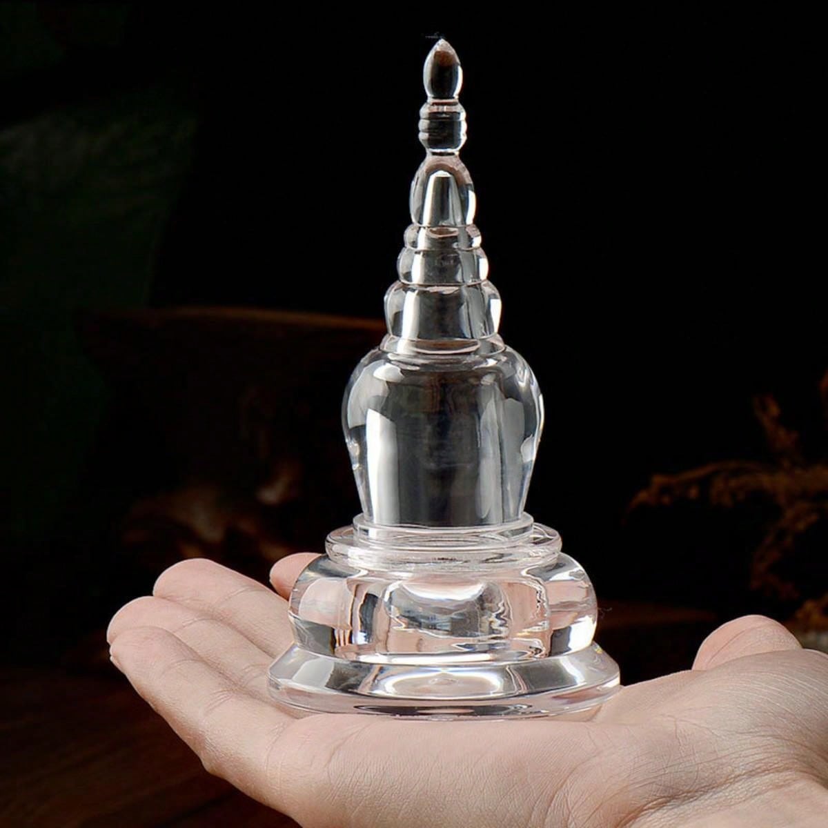 Acrylic Buddhist Pagoda Relic Tower For Home Decoration With Red ...