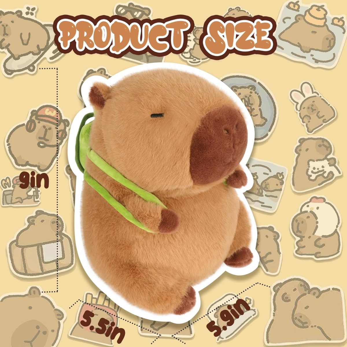 Capybara Stuffed Animals,Capybara Plush Toys,Kawaii Rodents,Capybara ...