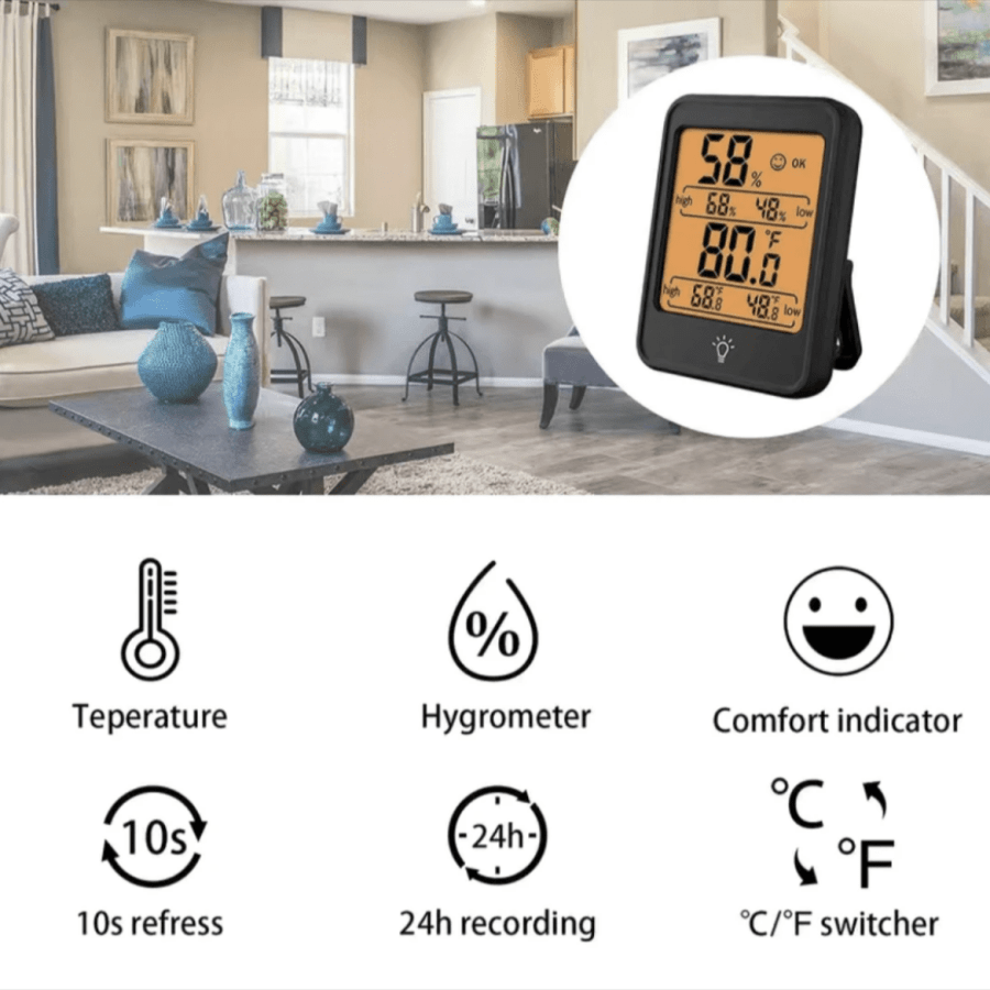 1pc Indoor Thermometer Digital Hygrometer Room Thermometer Humidity ...