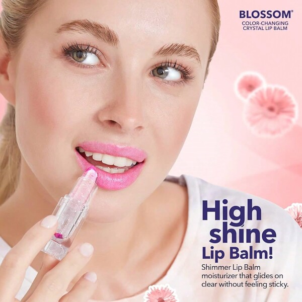 Blossom Shimmering Color Changing Lip Balm - Pink | SHEIN USA
