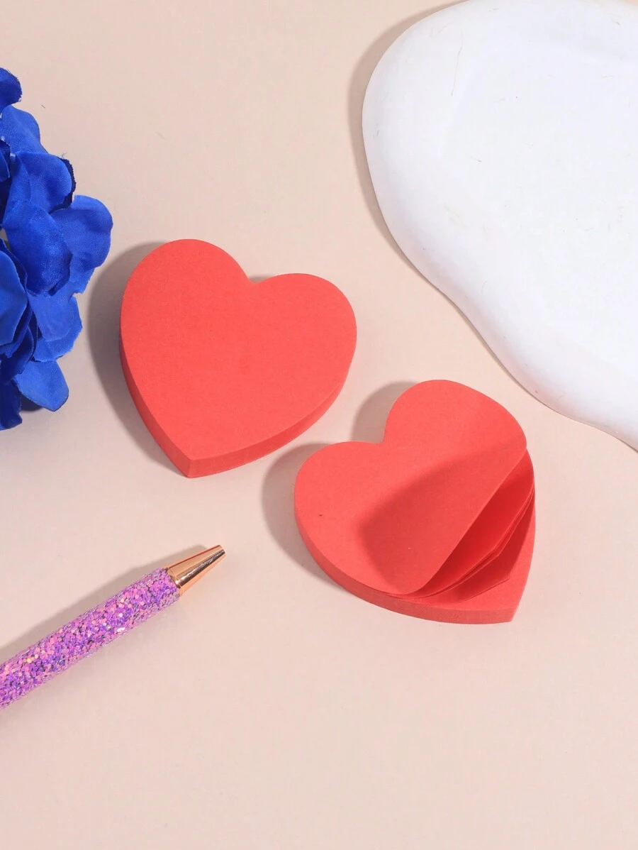 1book/100sheets Valentine's Day Heart Shaped Sticky Notes, Personalized ...