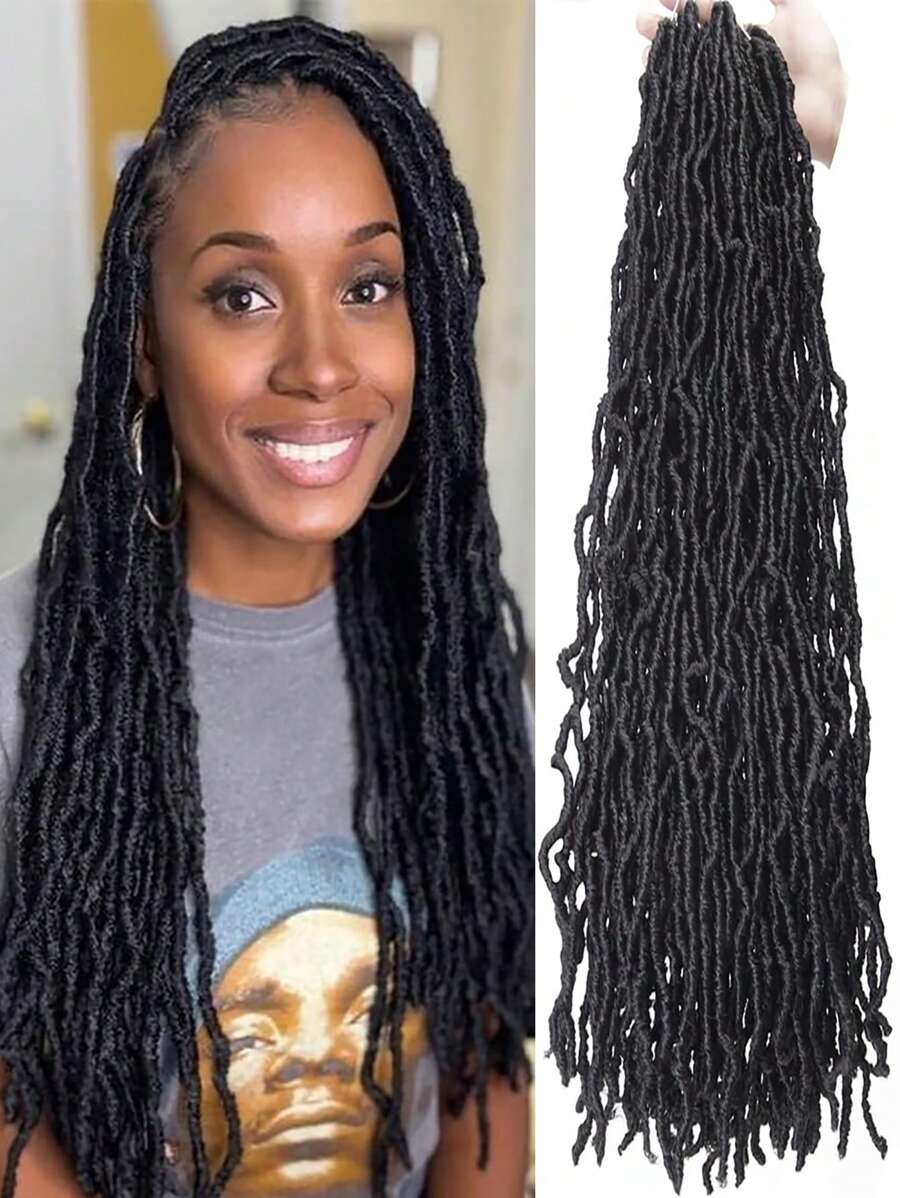 24 Inch 1 Pack New Faux Locs Crochet Hair Curly New Soft Locs Crochet ...