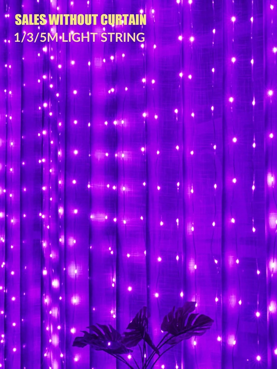 1pc 10/30/50 Led 1/3/5M Decoration String Light,Battery Powered Purple ...