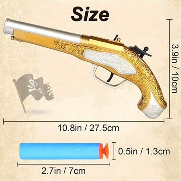 Mini Soft Bullet Gun Toy Pistol With Caribbean Pirate Theme And ...