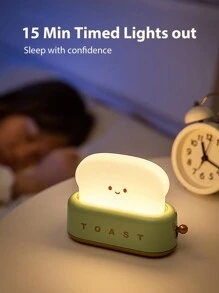 1pc Creative Toast Bread Shaped Night Light With Usb Charging, Stepless ...