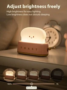 1pc Creative Toast Bread Shaped Night Light With Usb Charging, Stepless ...