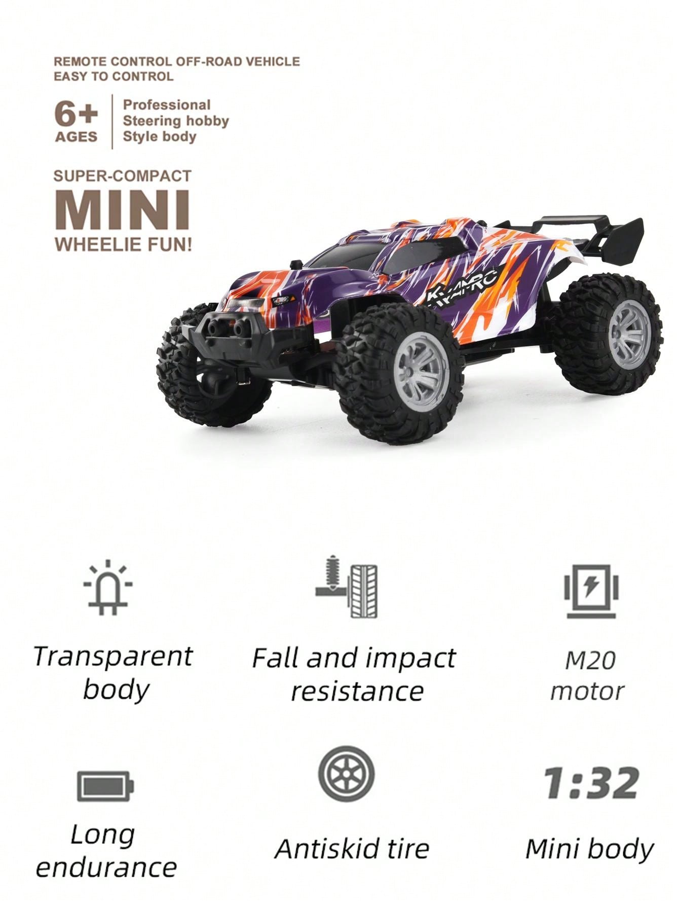 Mini Size 1:32 Scale RC Car 18KM/H Electric Toys Off-Road Remote ...