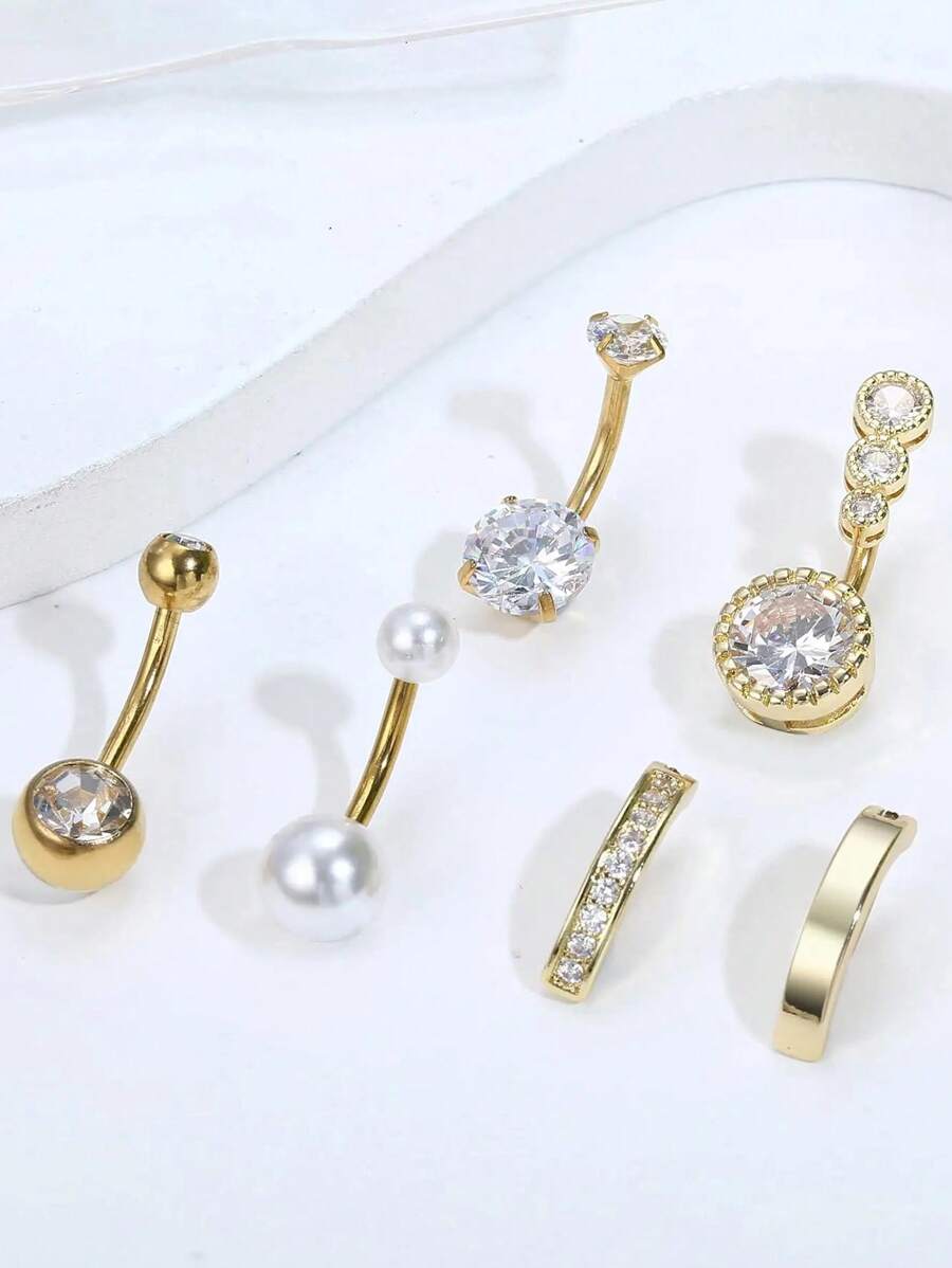 Silver Gold Plated Belly Button Piercing Surgical Stainless Steel Belly ...