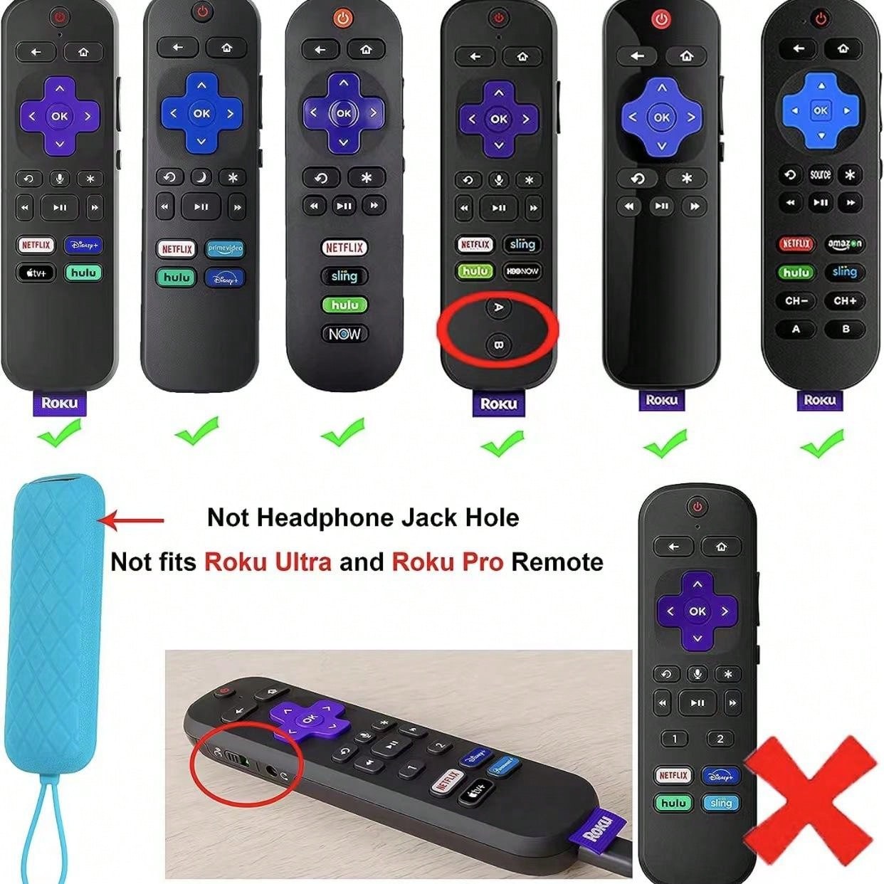 1 Pc Silicone Fluorescent Remote Control Protective Cover. For TCL Roku ...