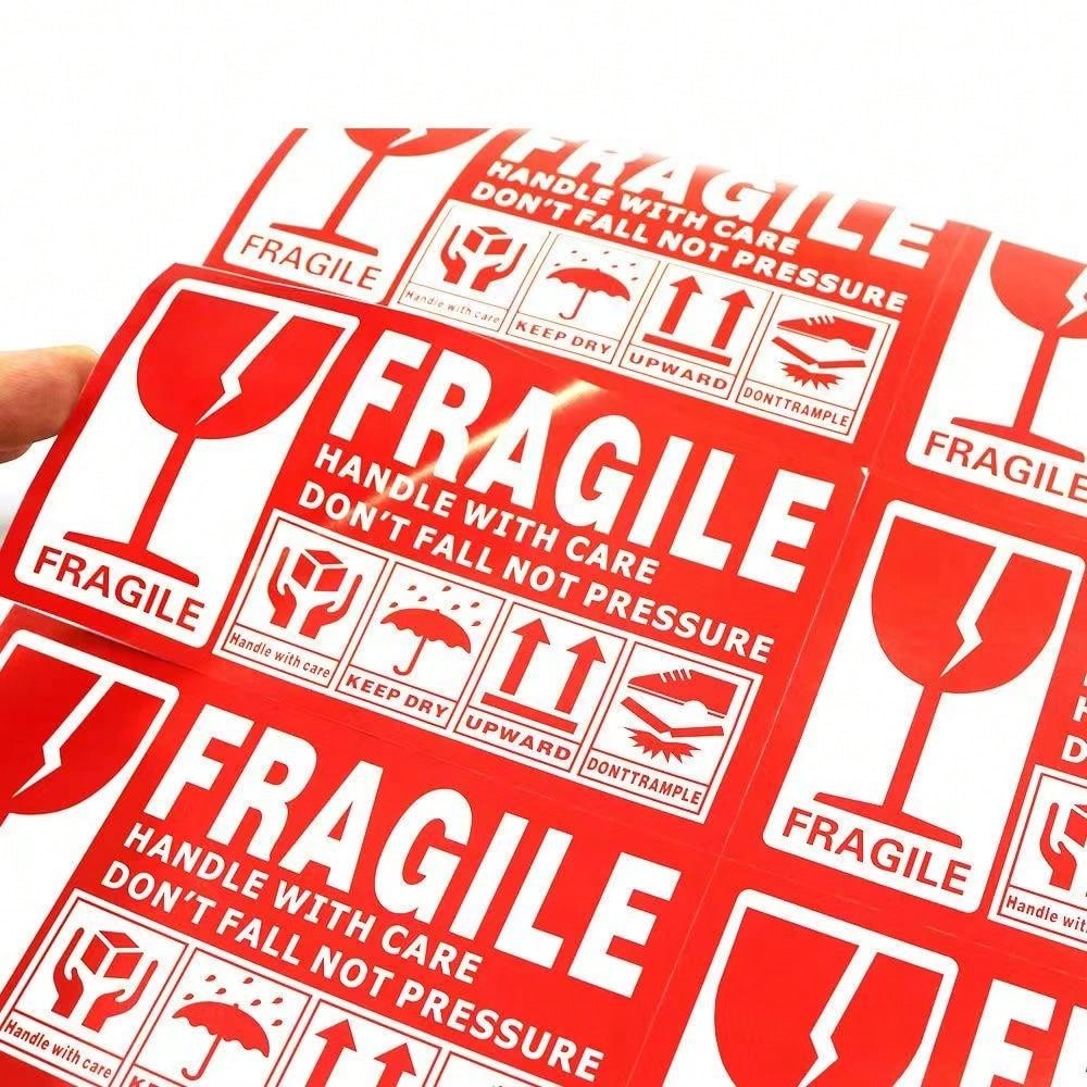 120pcs Fragile Stickers Handle With Care Move Glass Permanent Adhesive ...