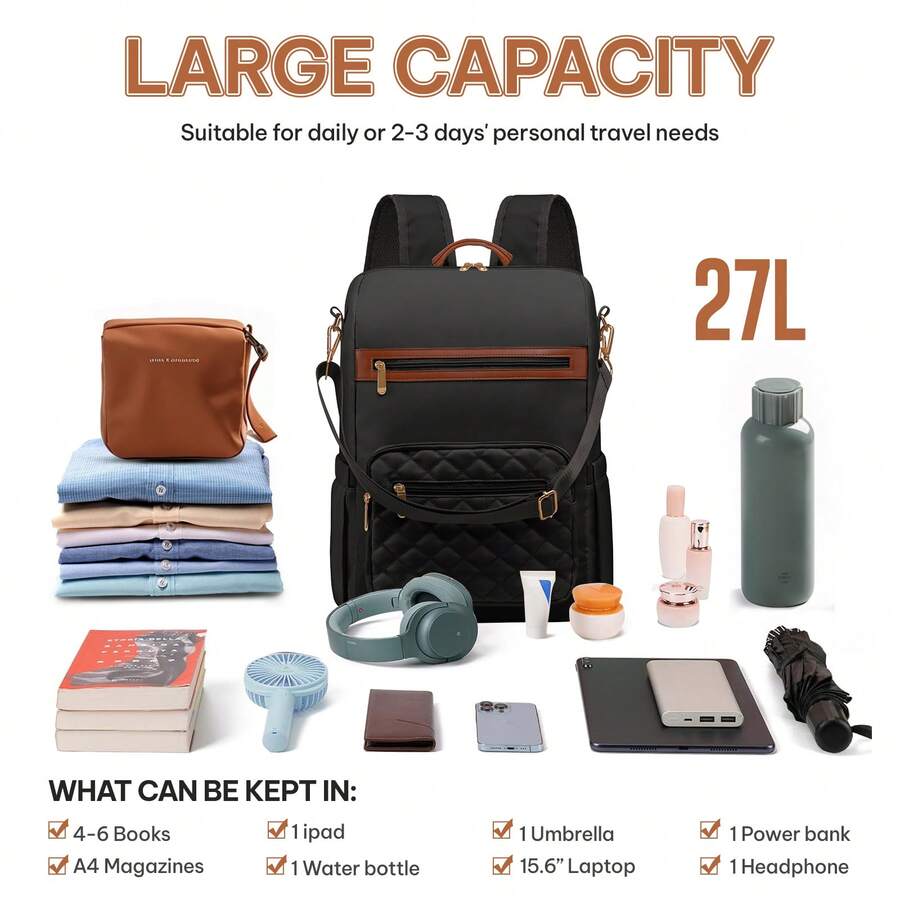 Travel Backpack With Usb Charging Port, 15.6 Inch Laptop Backpack ...