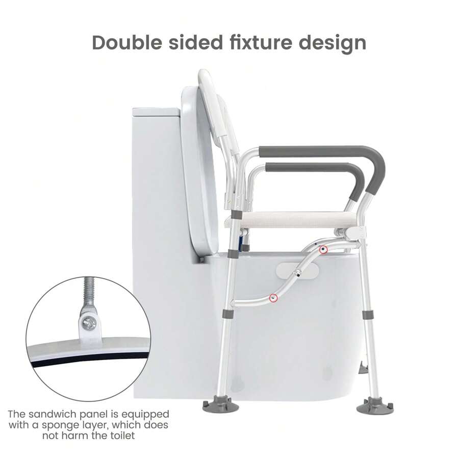 Raised Toilet Seats With Handles, Adjustable Toilet Safety Chair ...
