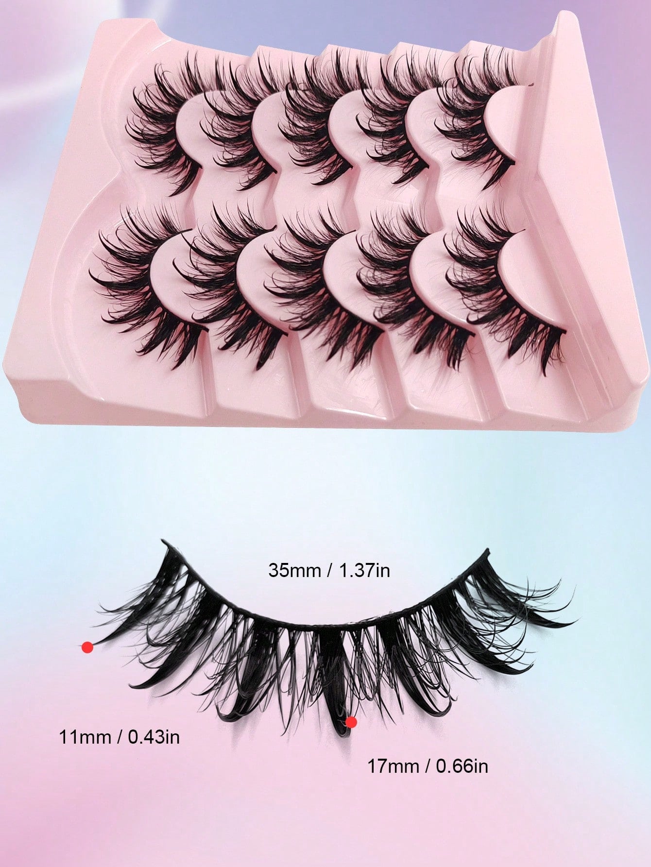 Asiteo Asiteo 5 Pairs Wet Manga Lashes Cosplay Natural Wispy Fairy ...