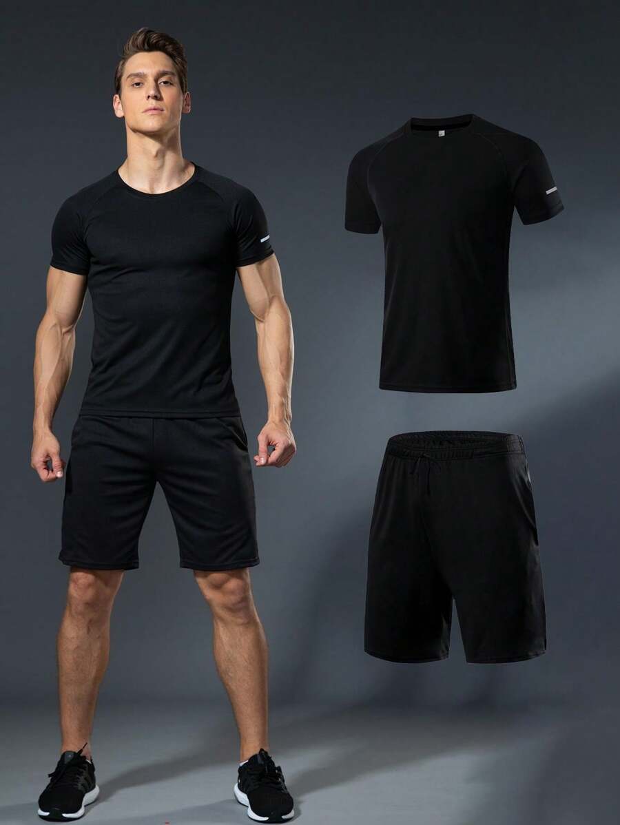 Boyfriend Style Men's T-Shirt & Sports Set, Running Or Basketball Two ...