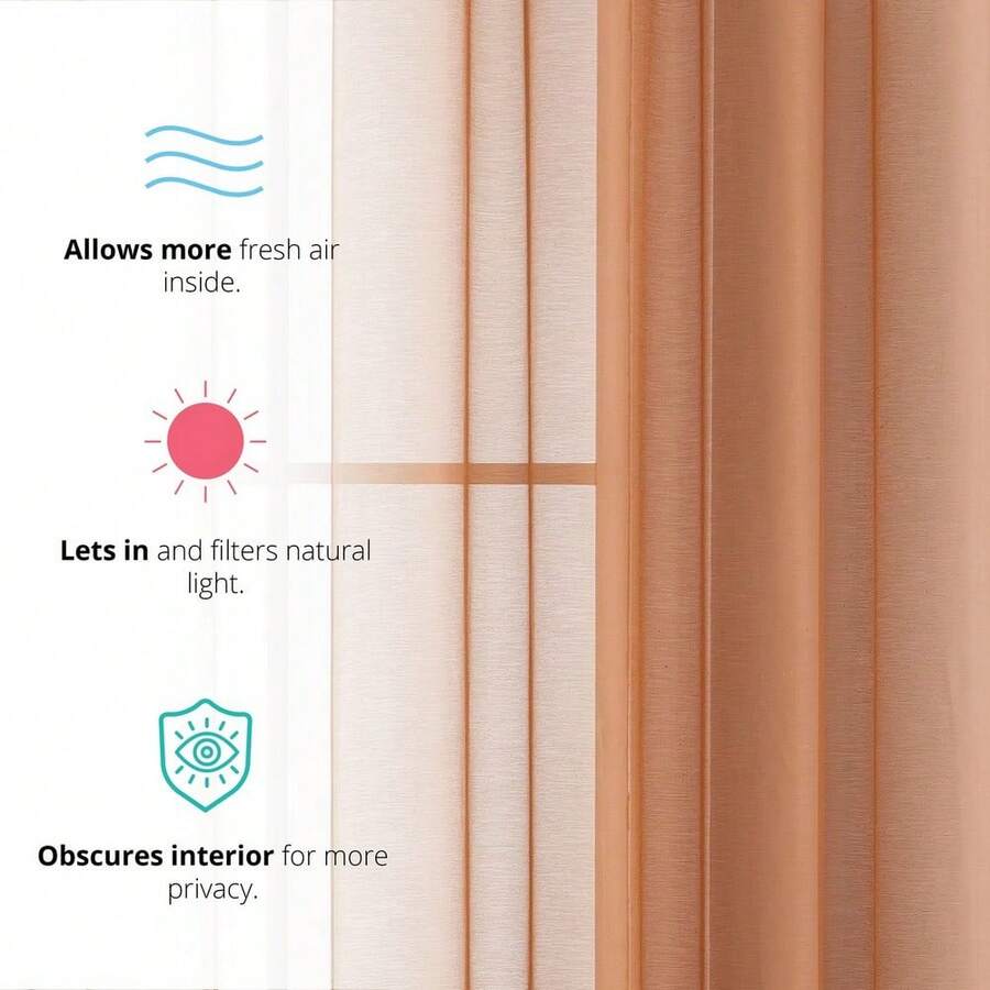 LushLane Owen Sheer Voile Transparent See Through Window Curtain ...