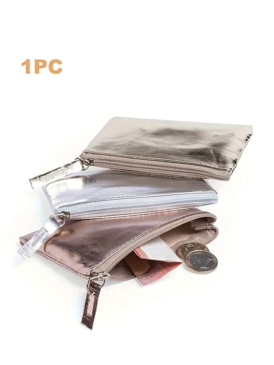 1PC Trendy Mini PU Leather Coin Purse Simple Solid Color Card Holder ...