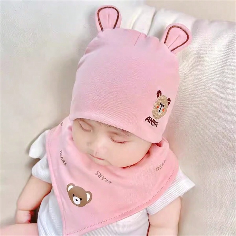Baby Hat And Bib Set For Spring Autumn Winter Newborn Infant Boys And ...