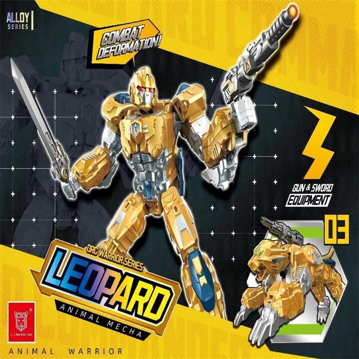 Yellow Leopard Commander Transformable Robotic Animal Mecha Model (With ...
