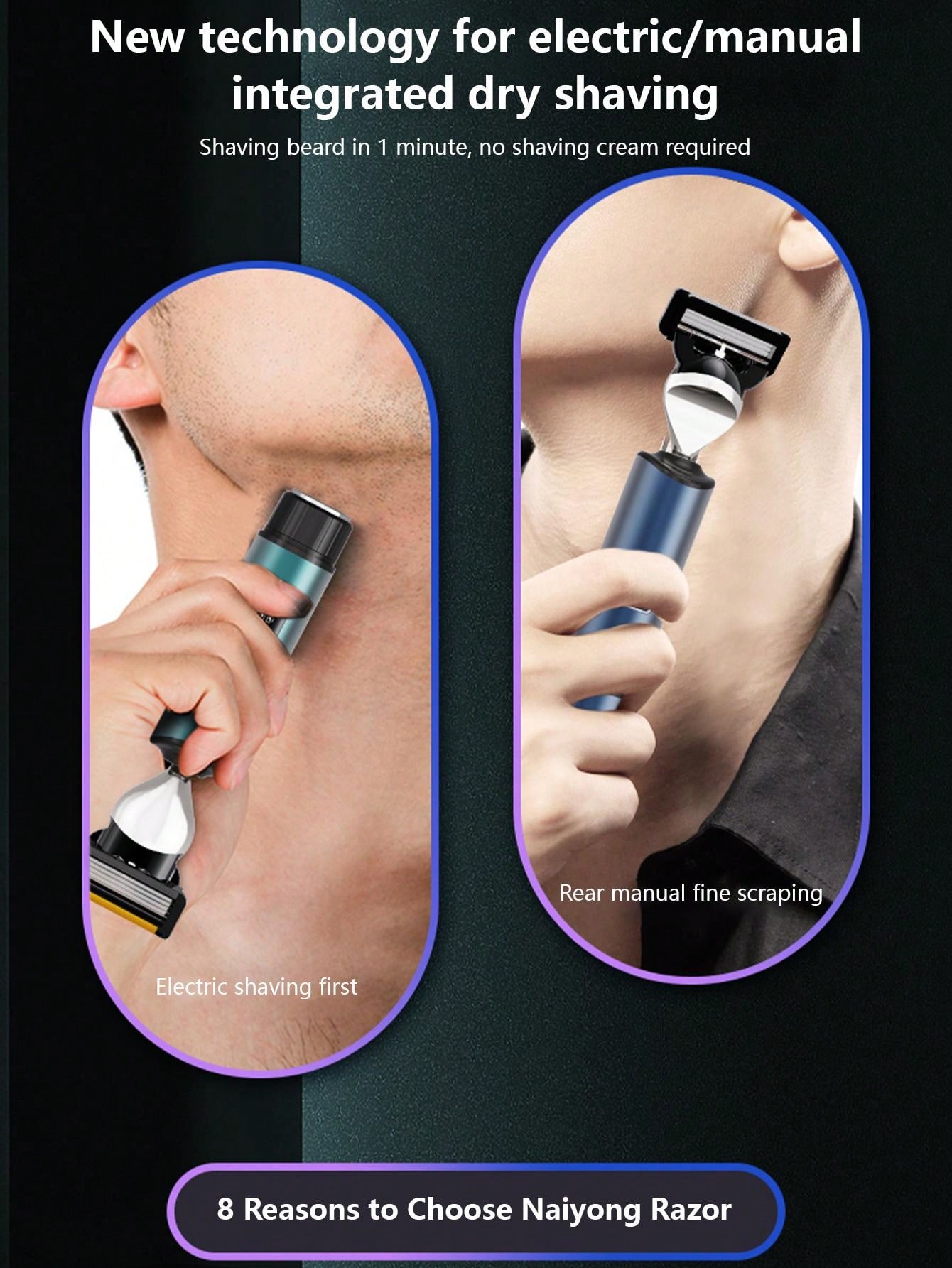 Multifunctional Washable Shaver, Men'S Manual And Electric Integrated ...