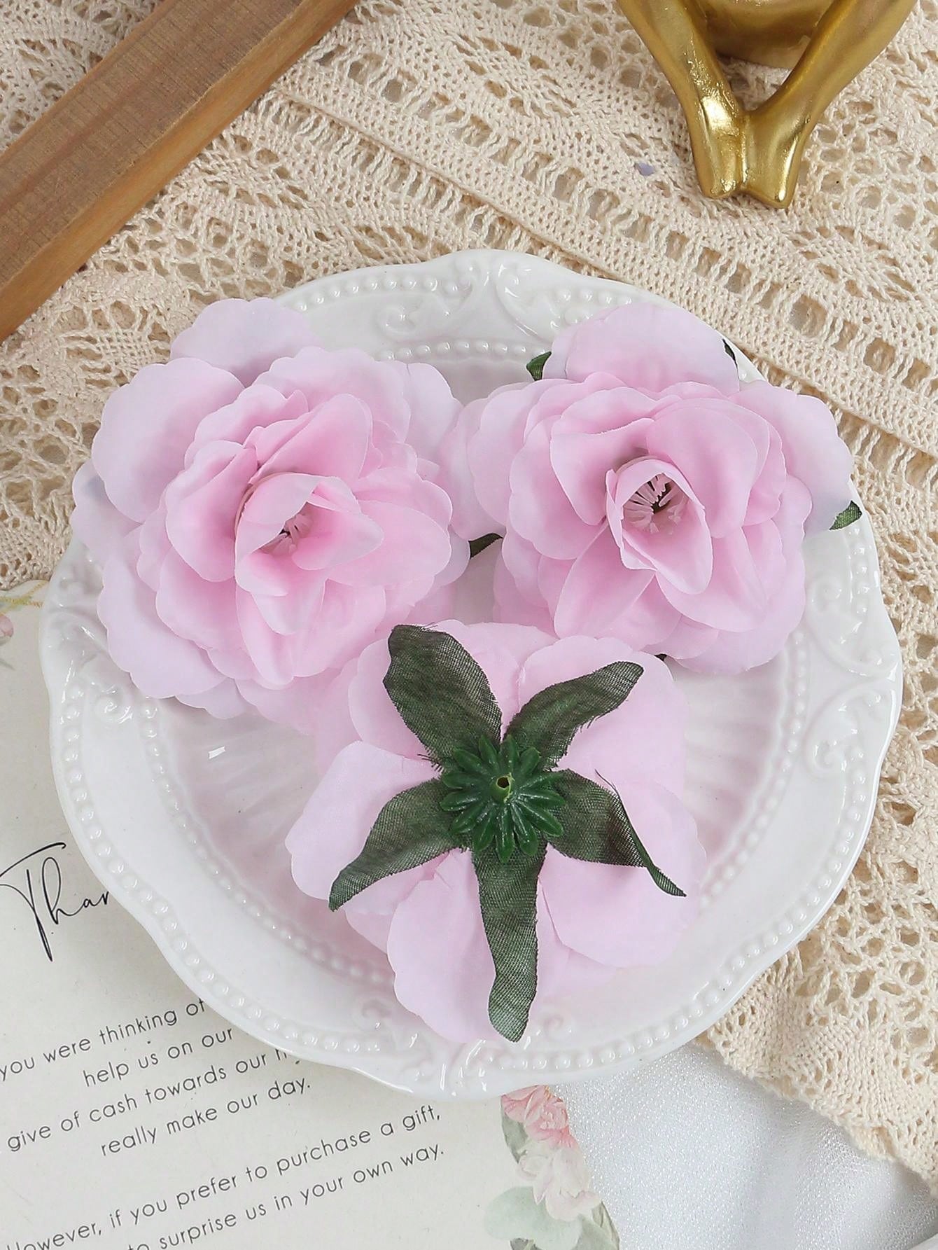 15pcs Realistic Light Pink Rose Flower | SHEIN USA
