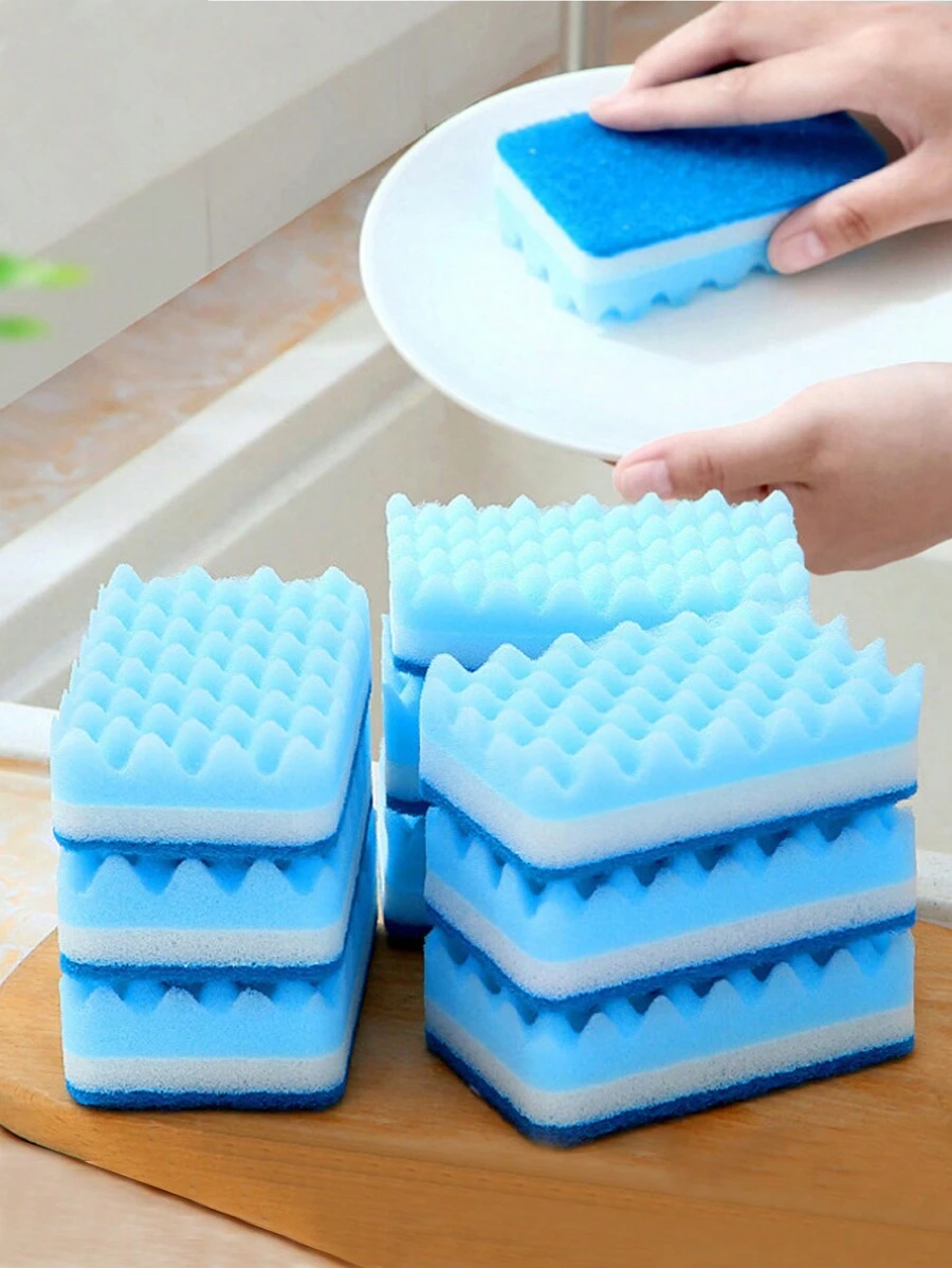 Wavy Sponge Household Scouring Pad Kitchen Dishwashing Cleaning Sponge ...