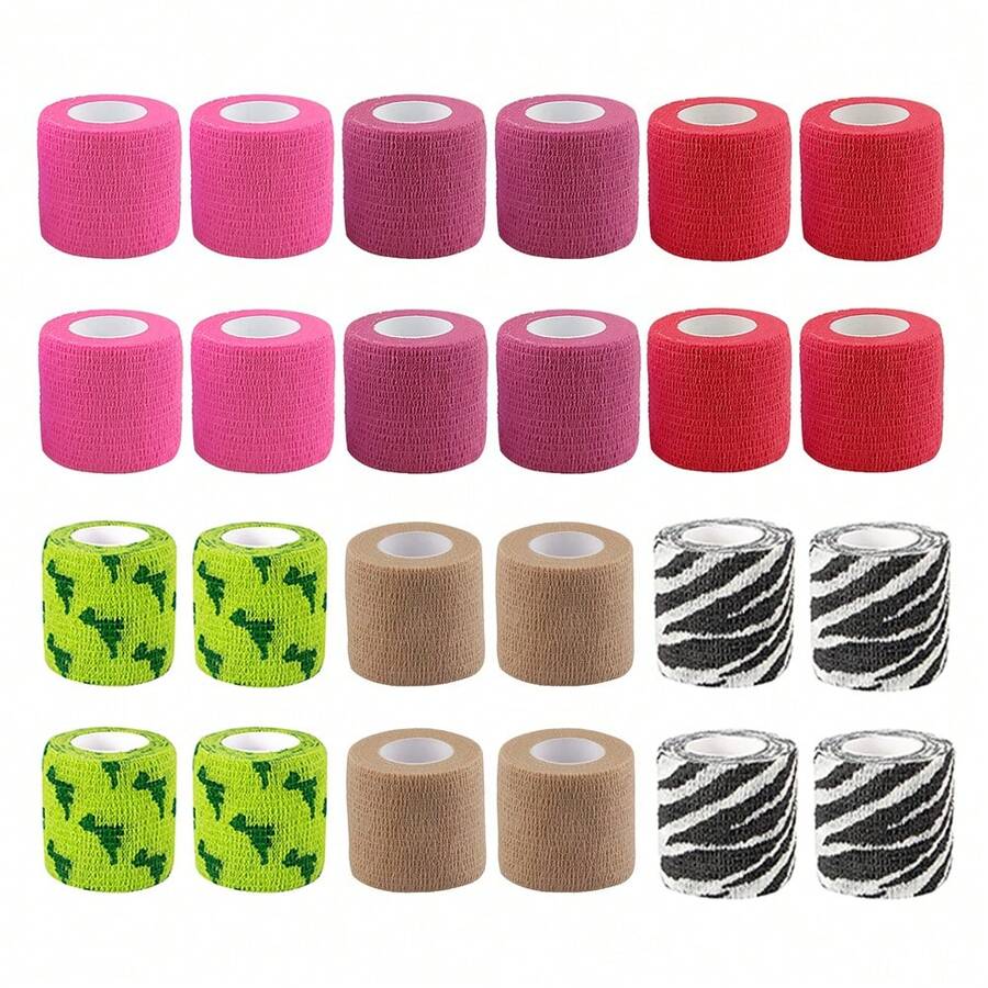 24pcs Colored Bandage Tattoo Grip Tape Wrap Band With Non-Woven Fabric ...