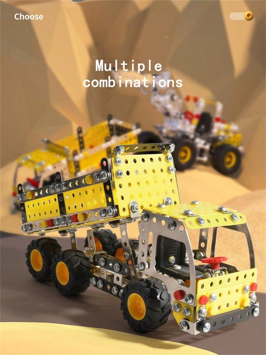 Metal Engineering Building Blocks Set, Vehicle Model Kit, Nut ...