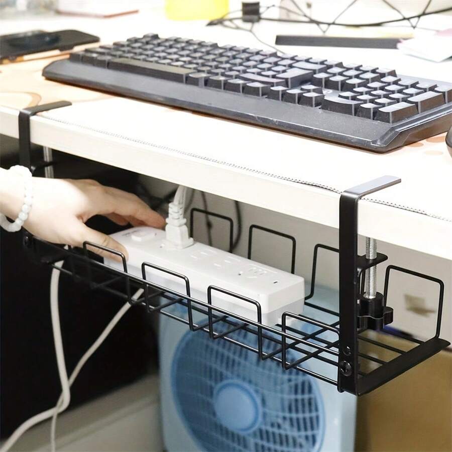 1PC Desk Cable Storage Rack, Wire Management Cable Rack, Sturdy Metal ...