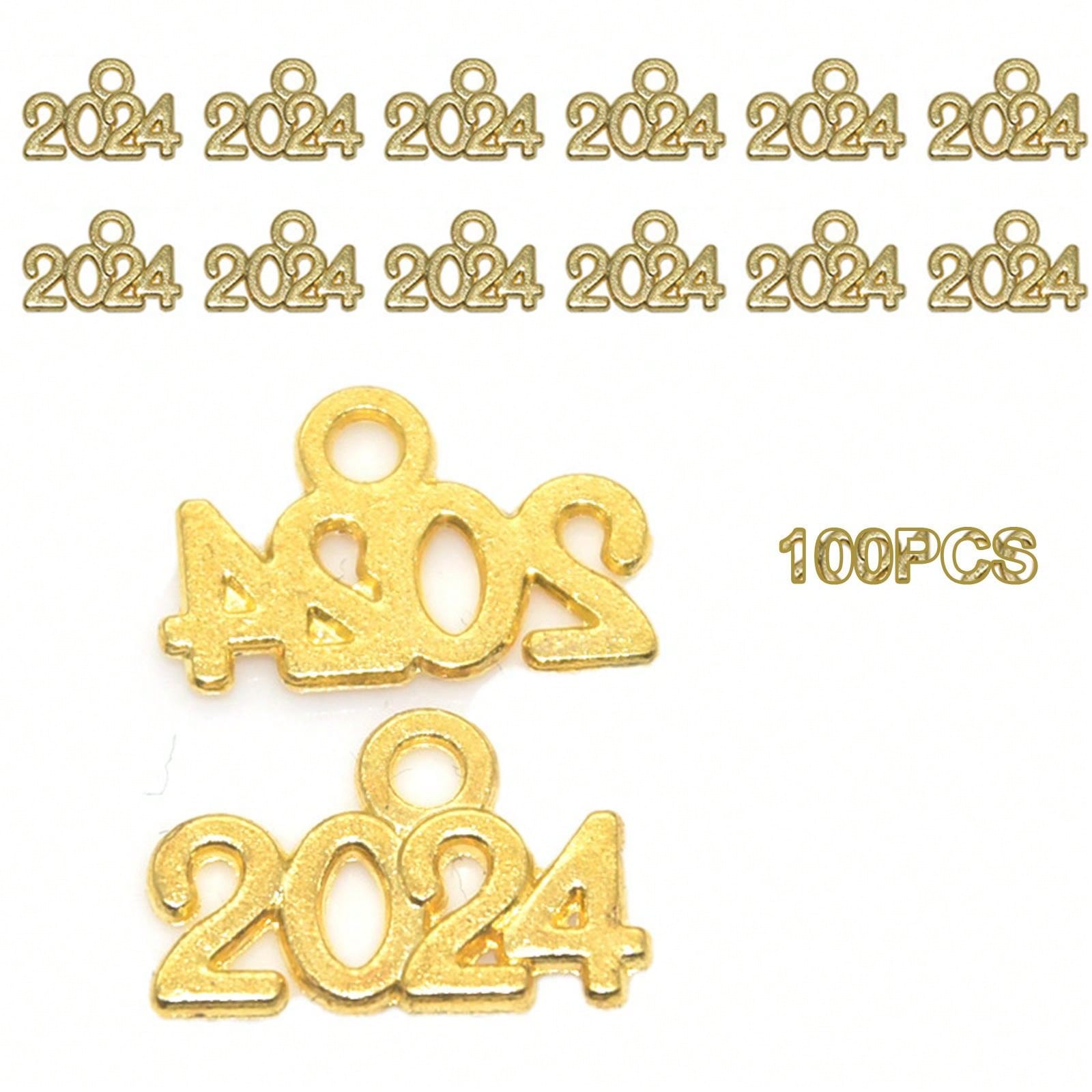 100PCS 2024 Tassel Graduation,Graduation Charms,2024 Charms For ...