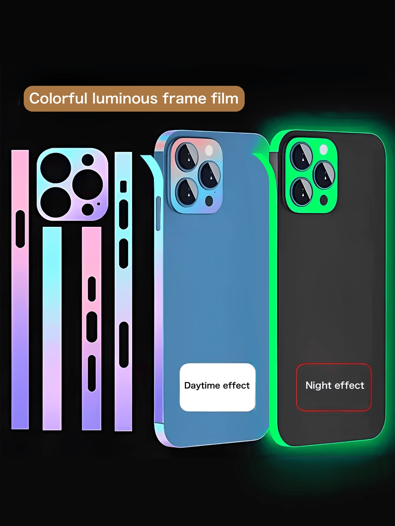 3 pezzi Protezione cornice telefonica luminosa colorata + adesivo ...
