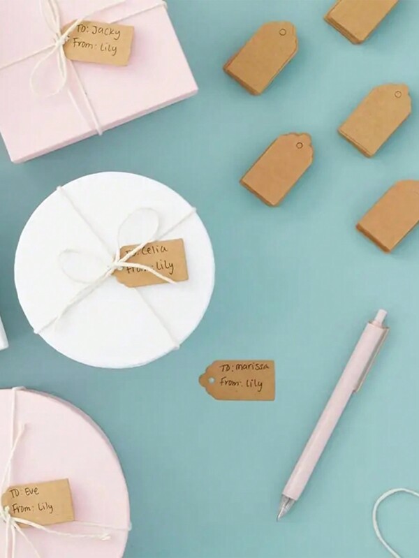 100/200/300/500pcs Small Kraft Paper Gift Label With Holes For Rugged ...