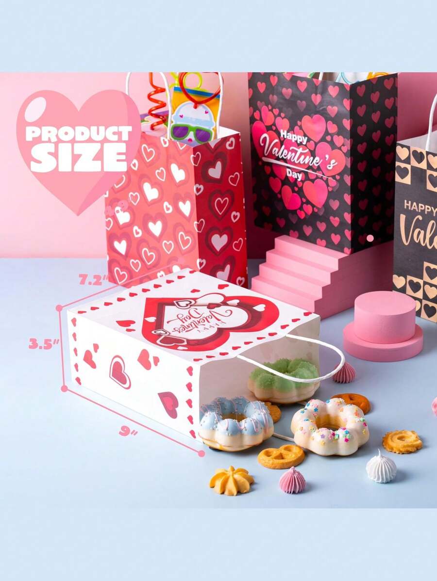 JOYIN 24 Pcs Valentine'S Day Paper Gift Bags With Handle, Valentine ...