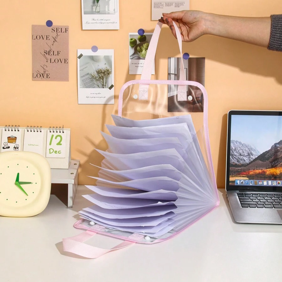 Folder Exam Papers Storage Bag Accordion File Folder A4 Document Organizer For Students, Large ...