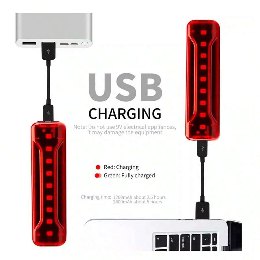 Safety Light Bar Bicycle Rechargeable Led Cob Waterproof Safety Night ...