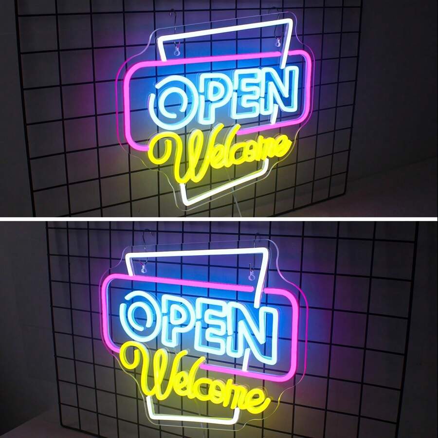 Open Neon Led Signs, Open Welcome Neon Wall Decor, Neon Open Signs With ...