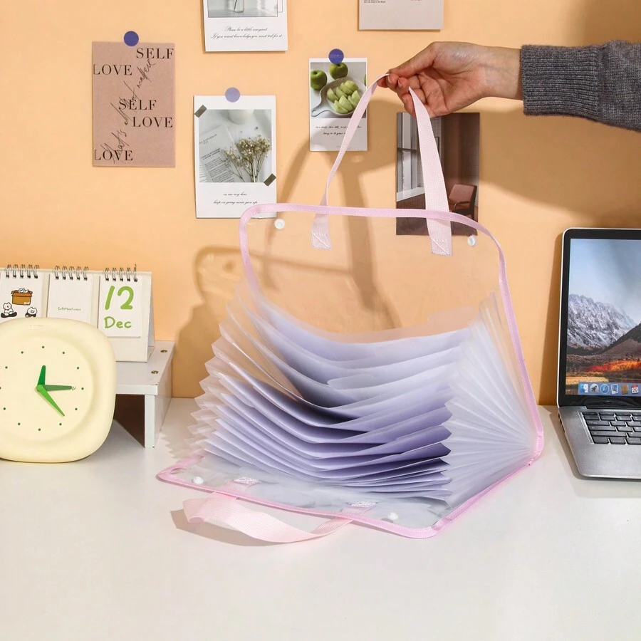 Folder Exam Paper Storage Bag, Portable Accordion Bag, A4 Size ...