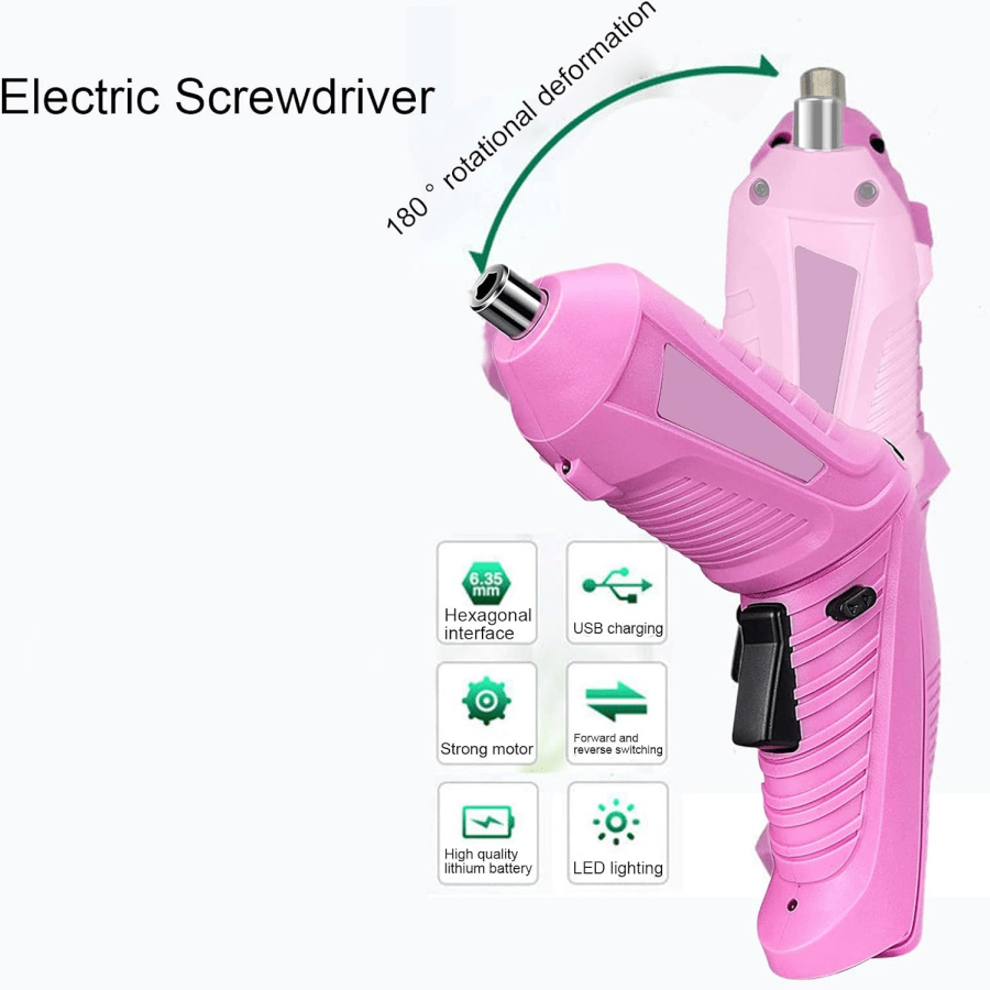 Power Cordless Electric Screwdriver Rechargeable Electronic Mini ...