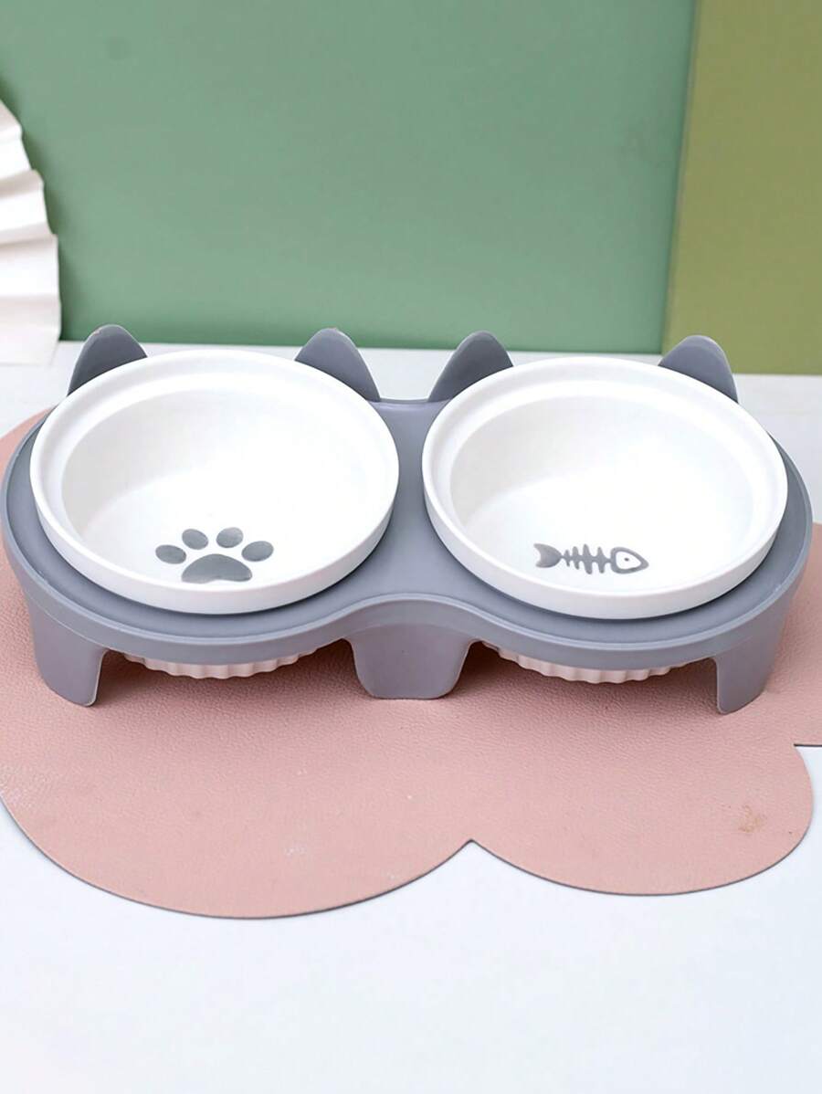 Ceramic Cat Bowl With Slanted Mouth Design For Protecting Pet's ...