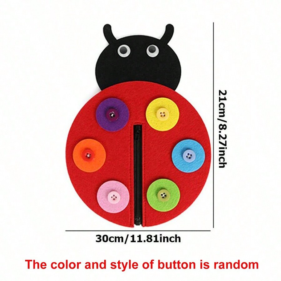 2 Colors Available Ladybug Button Felt Orange Red Insert Puzzle Felt ...