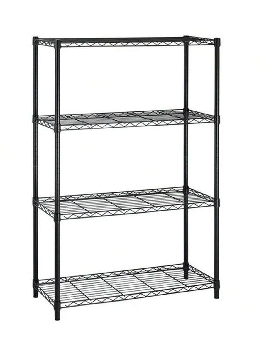 4 Tier Storage Shelving Unit, Steel Wire Shelves Garage Shelving ...