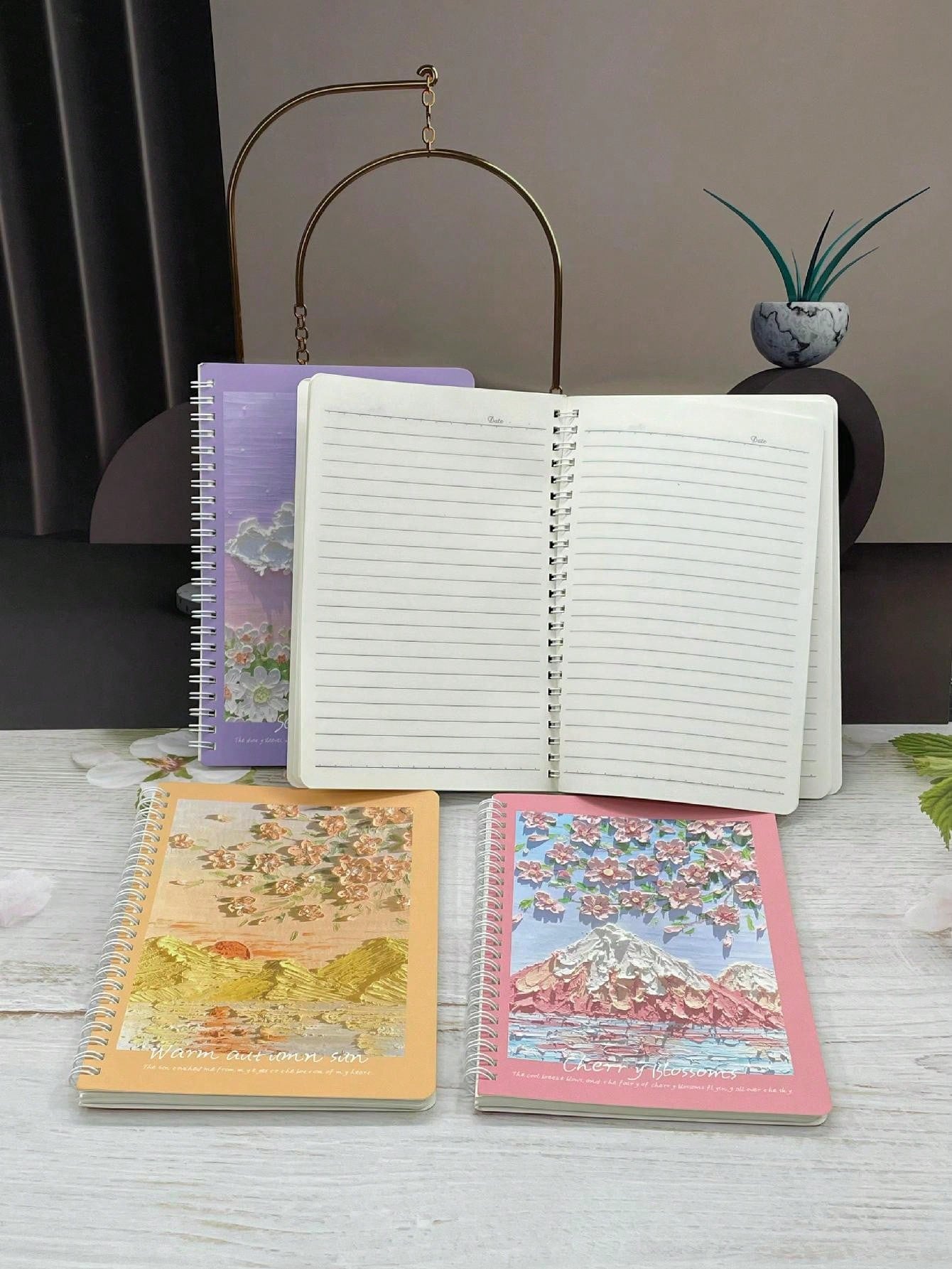 1 Pièce / 4 Pièces /set, Carnet De Notes À Spirale Mignon Et Épais A5 ...