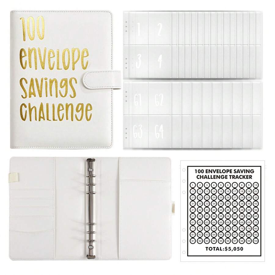 100 Envelopes Saving Challenge,Envelope Challenge Binder,Savings Book ...