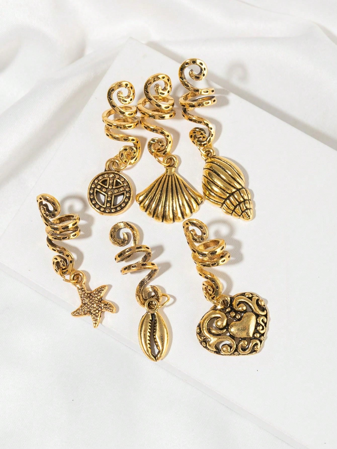 6pcs Conch Decor Hair Ring | SHEIN UK