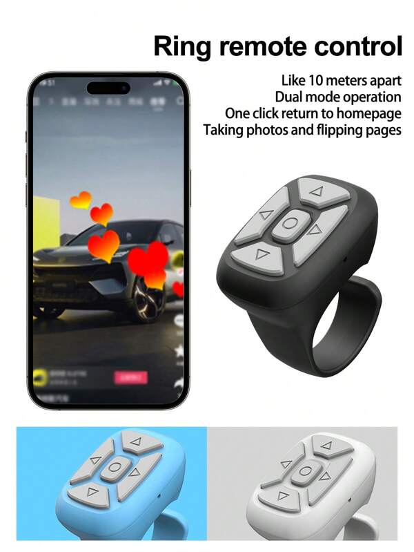 Ring Remote Controller, Multi-Functional App Wireless E-Book Paging ...