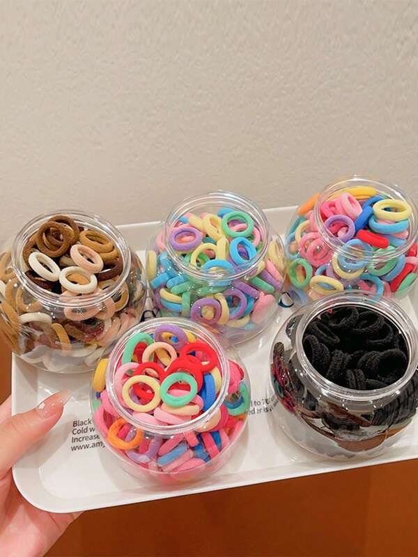 100pcs Seamless Small Hair Bands For Women, Thumb Rubber Bands With ...