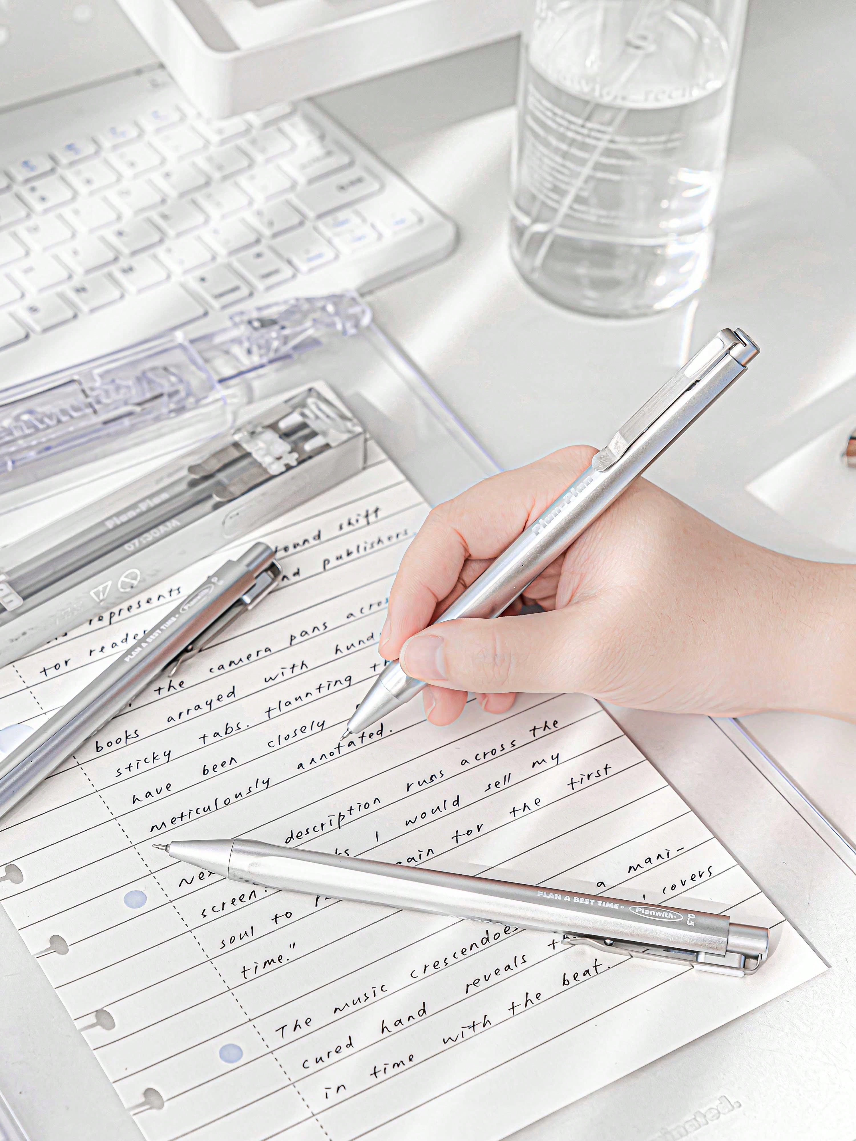 2pcs 15cm Low Center Of Gravity Black Pens, 0.5mm Simple Black Ink ...